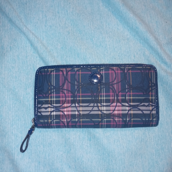 Coach | Bags | Coach Tartan Plaid Zip Around Wallet | Poshmark